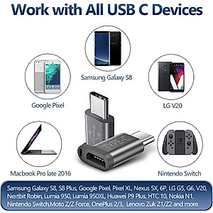 JSAUX Micro USB (Female) to USB C Adapter 4-Pack, Aluminum USB Type C Adapter with Keychain Fast Charging Compatible with Samsung Galaxy S10 S9 S8 Plus Note 9 8, LG V30 G5 G6, Moto Z Z2, more (Grey)