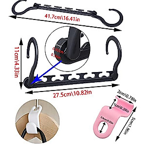 50 pcs Space Saving Hangers and Clothes Hanger Connector Hooks, BOSOIRSOU 10 pcs Sturdy Plastic Magic Hangers and 40 pcs Smart Closet Space Saver Closet Clothes Organizer