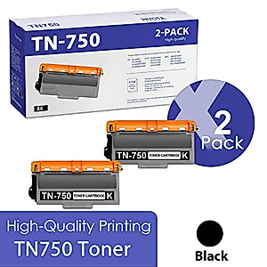 TN-750 TN750 High Yield Toner Cartridge - HIYOTA TN750 2PK Compatible Replacement for Brother TN750 TN720 for Brother hl-5470dw HL-5450dn hl-6180dw mfc-8710dw mfc-8950dw Printer