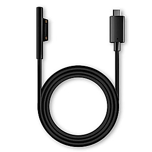 USECL Surface Connect to 65W USB-C Charging Cable Compatible with Microsoft Surface Go. Pro 7/6/ 5/4/ 3, Surface Book1/2,Surface Laptop1/2, Male USB-C Connector Black Cord 1.8Mtr(5.9FT). (Male)