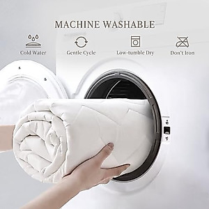 Kathy Ireland Mattress Topper Twin - Quilted Mattress Pad Cover Stretches up to 18" Deep Pocket Down Alternative Filled Mattress Protector White