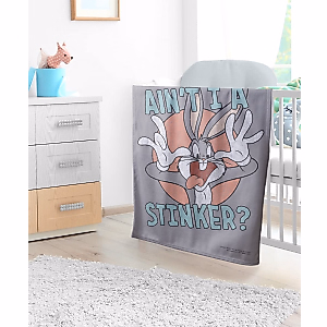 LOGOVISION Looney Tunes Lightweight Baby Blanket, 30"X40", Aint I A Stinker Unisex for Infants Girls & Boys