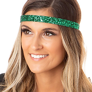 Hipsy Women's Irish Green Headband St Patricks Day Accessories Clover Headband Gift Packs (St Patty's Day Green Glitter 3pk)