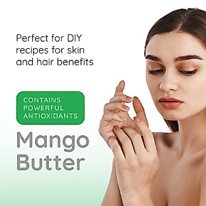 Clean and Green Mango Butter - 100% Natural Unscented Refined for DYI Hair Care and Skin Care Recipes in Premium Resealable Pouch, 14 oz (Mango Butter)