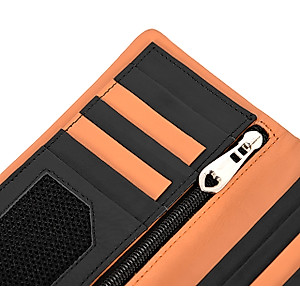 TRENDSLOCKER Executive Leather Wallet Purse Unisex RFID Protection Bifold Wallet (Black/Tan)