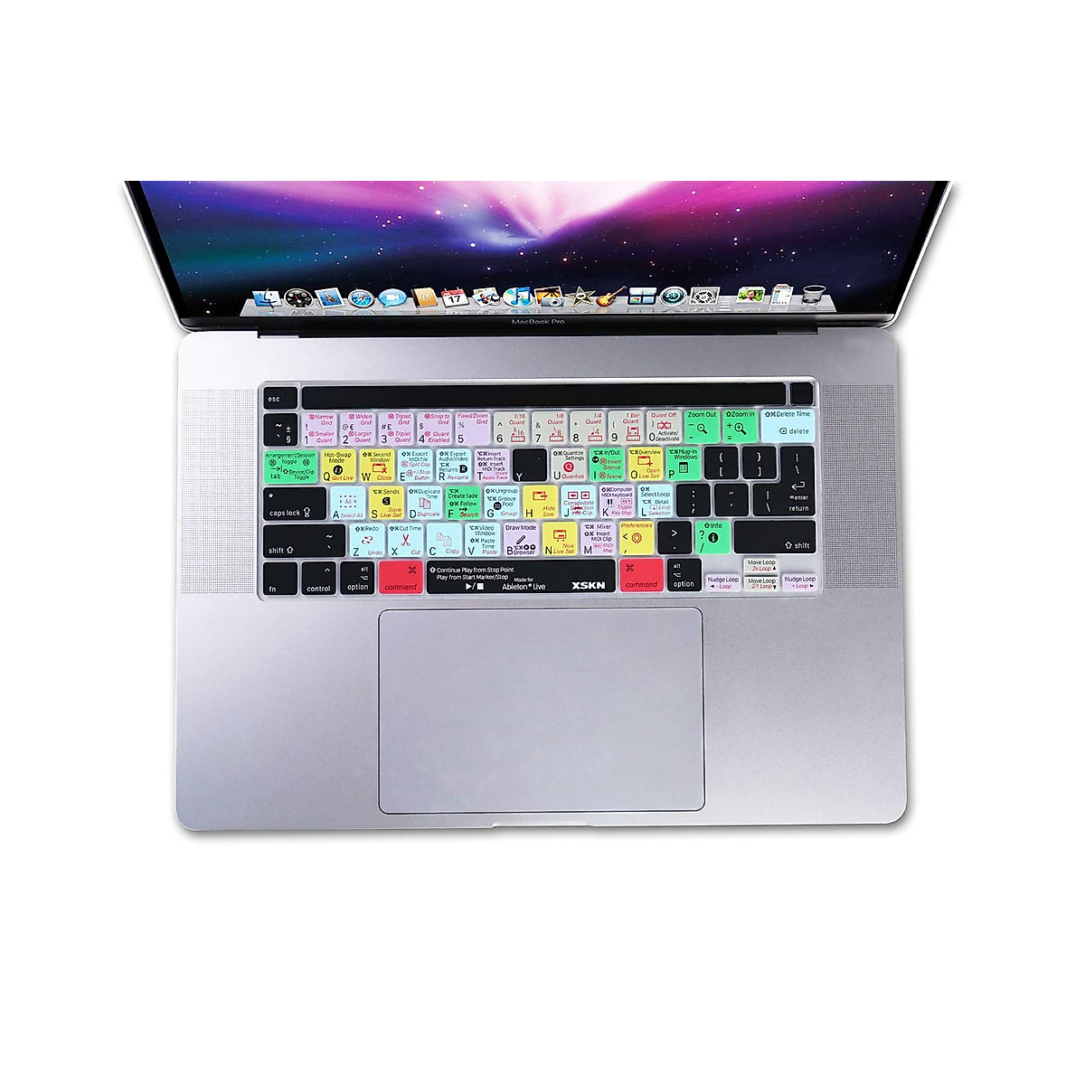 XSKN Ableton Live English Silicone Shortcuts Keyboard Cover Skin for Touch Bar Models 2019 MacBook Pro 16 inch A2141 2020 MacBook Pro 13.3 inch A2251 A2289 A2338 M1 Keyboard US&EU Version