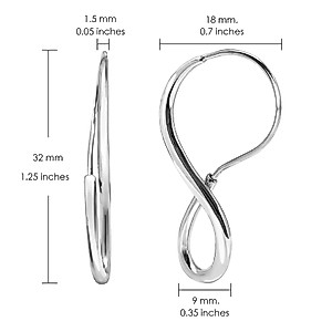 Hoops & Loops .925 Sterling Silver Infinity Polished Hook Endless Earrings