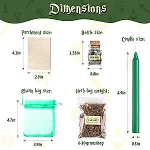 Witchcraft Starter Kit, Witchcraft Supplies for Wiccan Altar- 63 Pack of Crystals Dried Herbs, Colored Magic Candles, Charm Bags and Ritual Witches Salt for Spells, Baby Witches