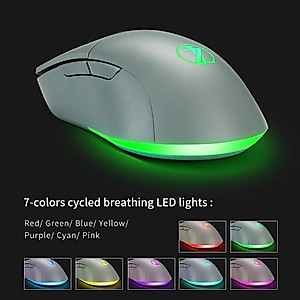 ZJFKSDYX MK87 Wireless Mechanical Gaming Keyboard and Mouse, RGB Backlit Rechargeable 3600mAh Battery, Mechanical Switch Anti-ghosting Keyboard + 7D 3200DPI Mice for PC Gamer (Blue Switch, Silver).