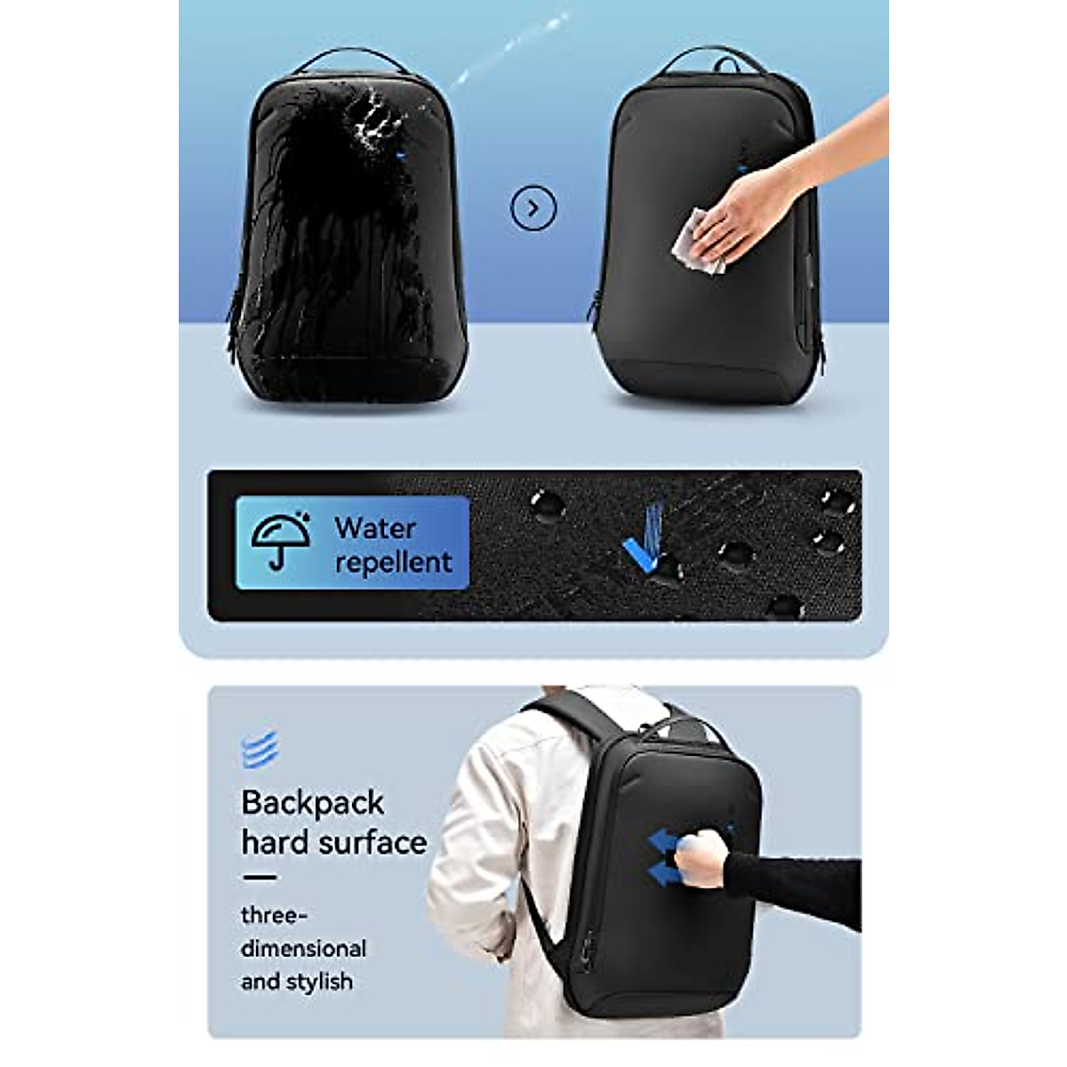 Thykebo High Tech Backpack for Men,Slim Laptop Backpack with USB Charging Port,Waterproof Business Backpack Ideal for Working,Daily