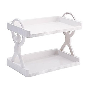 Gralara 2 Tiers Floating Wall Shelves Living Room Bedroom Kitchen Organization Shelf Rack , White