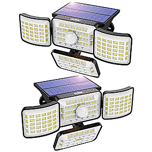 Solar Outdoor Lights, 250 LED 3 Modes Motion Sensor Lights, IP65 Waterproof Solar Motion Lights for Pathway Patio Yard Garden Porch, 2Pack