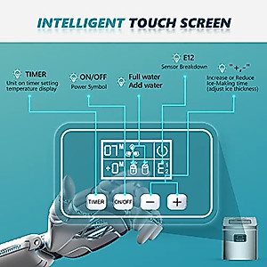 EUHOMY Countertop Ice Maker Machine, 40Lbs/24H Auto Self-Cleaning, 24 Pcs Ice/13 Mins, Portable Compact Ice Maker with Ice Scoop & Basket, Perfect for Home/Kitchen/Office/Bar(Silver)