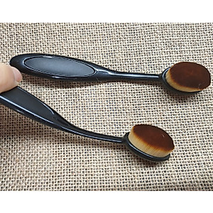 2 Pack Toothbrush Foundation Brush Oval Makeup Brush Loose Powder Toothbrush Brushes for Blending Liquid, Cream, Flawless Powder Cosmetics Tools