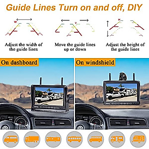 Yakry RV Backup Camera Wireless HD 1080P with 7 Inch Touch Key DVR Monitor for RVs,Campers,Trailers,Trucks Adapter For Furrion-Pre-wired RVs High-Speed Rear View Observation IR Night Vision Y27