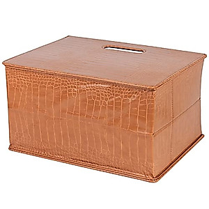 HofferRuffer Magazine Basket Holder, Foldable Magazine Rack, Document File Holder Organizer, File Folder, Newspaper Storage Bin Organizer for Home or Office, Home or Office (Brown)