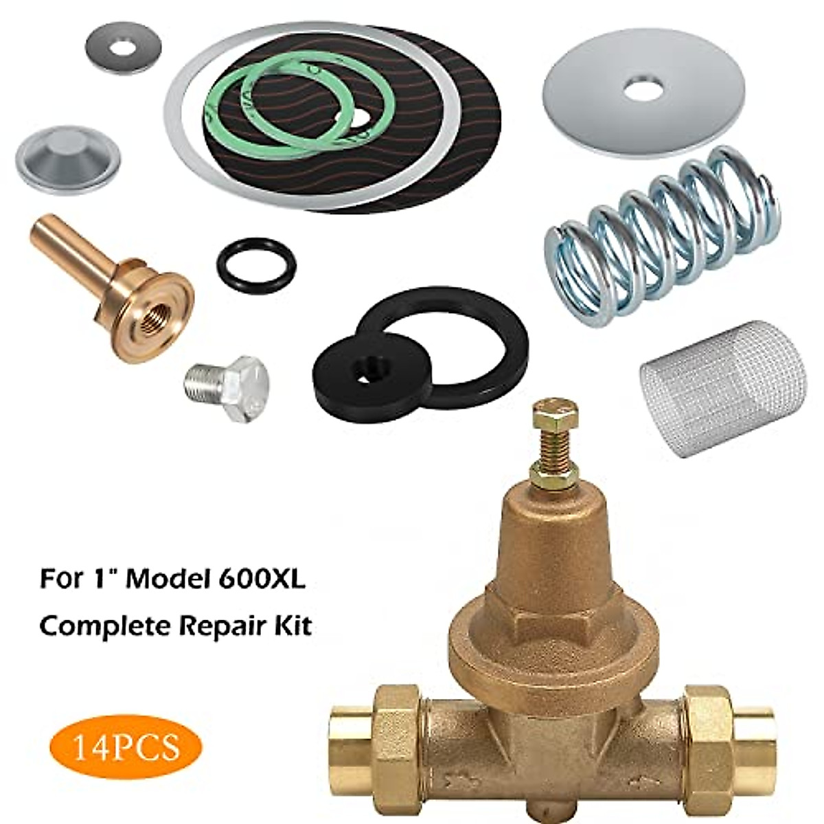sevencow RK1-600XL Repair Kits compatible with zurn 1" Model 600XL Pressure Reducing Valves