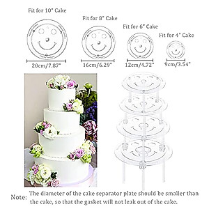FashionClubs Plastic Cake Dowel Rods Set, 20pcs 9.4" White Cake Sticks Support Rods, 12pcs 7" Clear Cake Stacking Dowels, 4pcs Cake Separator Plates for Tiered Cakes 4, 6, 8, 10 Inch