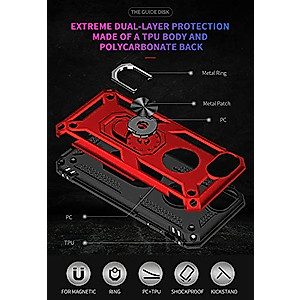 SunRemex Compatible with iPhone 8 Case iPhone 7 Case iPhone 6 Case iPhone 6s Case with Tempered Glass Screen Protector Military-Grade Protective Phone with Kickstand for iPhone 6/6s/7/8 (Red)