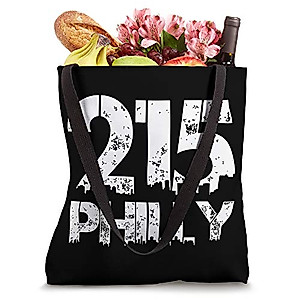 Philadelphia Philly 215 Area Code Distressed Gritty T Shirt Tote Bag