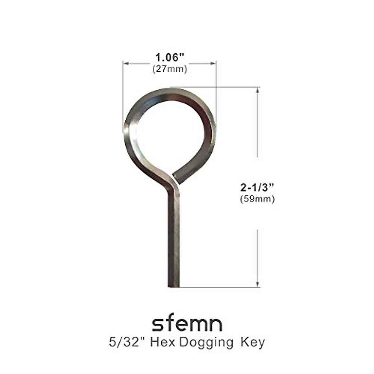 5/32” Hex Key Dogging Key Allen Key with Full Loop, Allen Wrench Door Key for Push Bar Panic Exit Devices, Solid Metal - 6 Packs