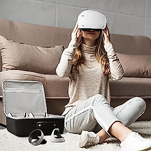 VORI Carrying Case for PSVR2 Gaming Headset and Touch Controllers Accessories, Portable Protection Hard Case for PS VR2 Controller, Suitable for Travel and Home Storage, Black