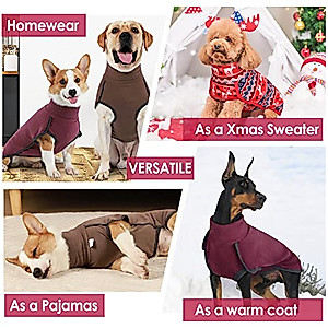 AOFITEE Dog Sweater, Warm Dog Coat Dog Winter Jacket, Windproof Dog Cold Weather Coats with Turtleneck, Pullover Dog Pajamas Pjs Onesie, Pet Apparel Winter Clothes for Small Medium Large Dogs