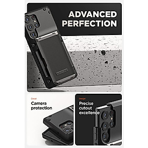 VRS Design Damda Glide Pro Phone Case for Galaxy S23 Ultra, Sturdy Semi Auto Wallet [4 Cards] Compatible with Galaxy S23 Ultra 6.8" (2023)