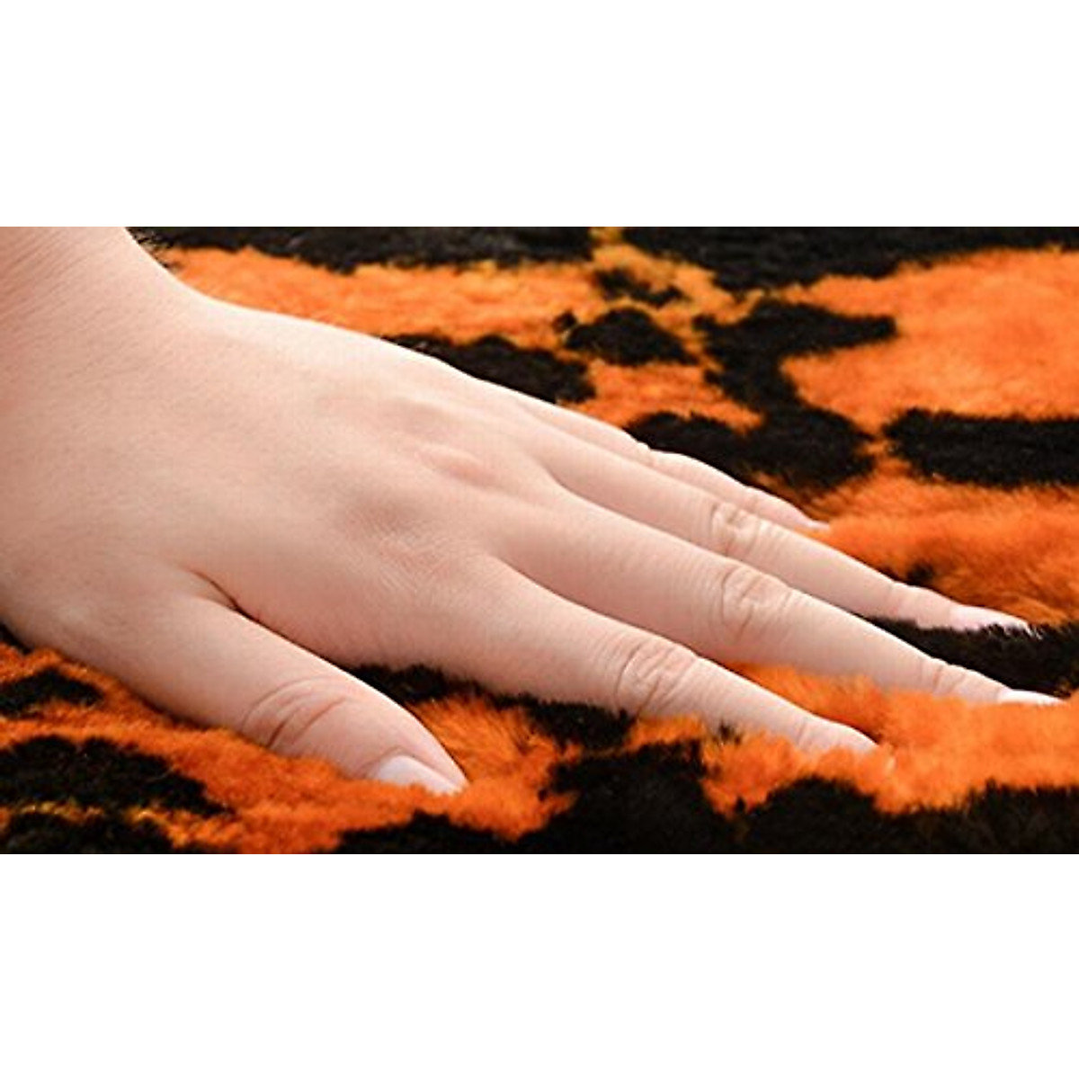 Gracefur Area Rug Tiger and Leopard Skin Printed Decor Rugs Super Soft Real Australia Sheepskin Carpet for Living Room, Bed Room, Sofa and so on 1 pelt (Tiger)