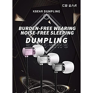 keephifi Wired Earbuds with Microphone,KBEAR Dumpling inear Earbuds Wired HiFi-Level Timbre in-Ear Monitor,in Ear Headphone Gym Earphone for Sleeping,Sports,Drummer(Black,with Mic)