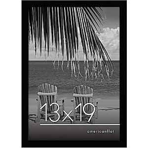 Americanflat 13x19 Picture Frame with Shatter-Resistant Glass - Gallery Style Frame with Engineered Wood - Signature Collection - Photo Frame for Wall Display - Black