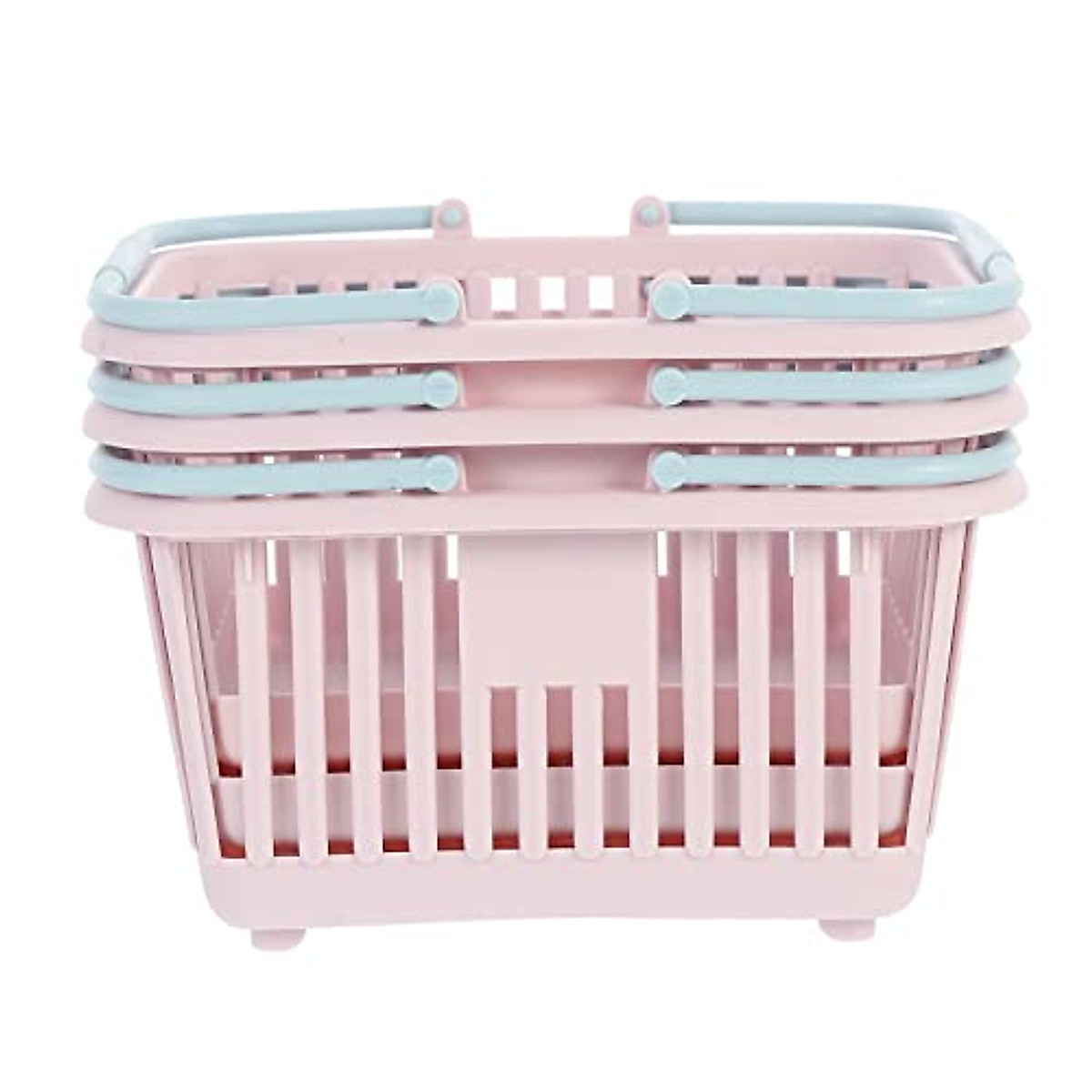 Kisangel Toy Shopping Basket 3pcs Plastic Portable Baskets with Handles Mini Shopping Basket Play Grocery Basket Toys Storage Organizer for Kids Kids Basket