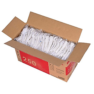 Daxwell Plastic Cutlery Kits, Medium Weight Polypropylene (PP), with Fork, Knife, Teaspoon, Salt, Pepper, Napkin, White, B10001837 (Case of 250), 1-(Pack)