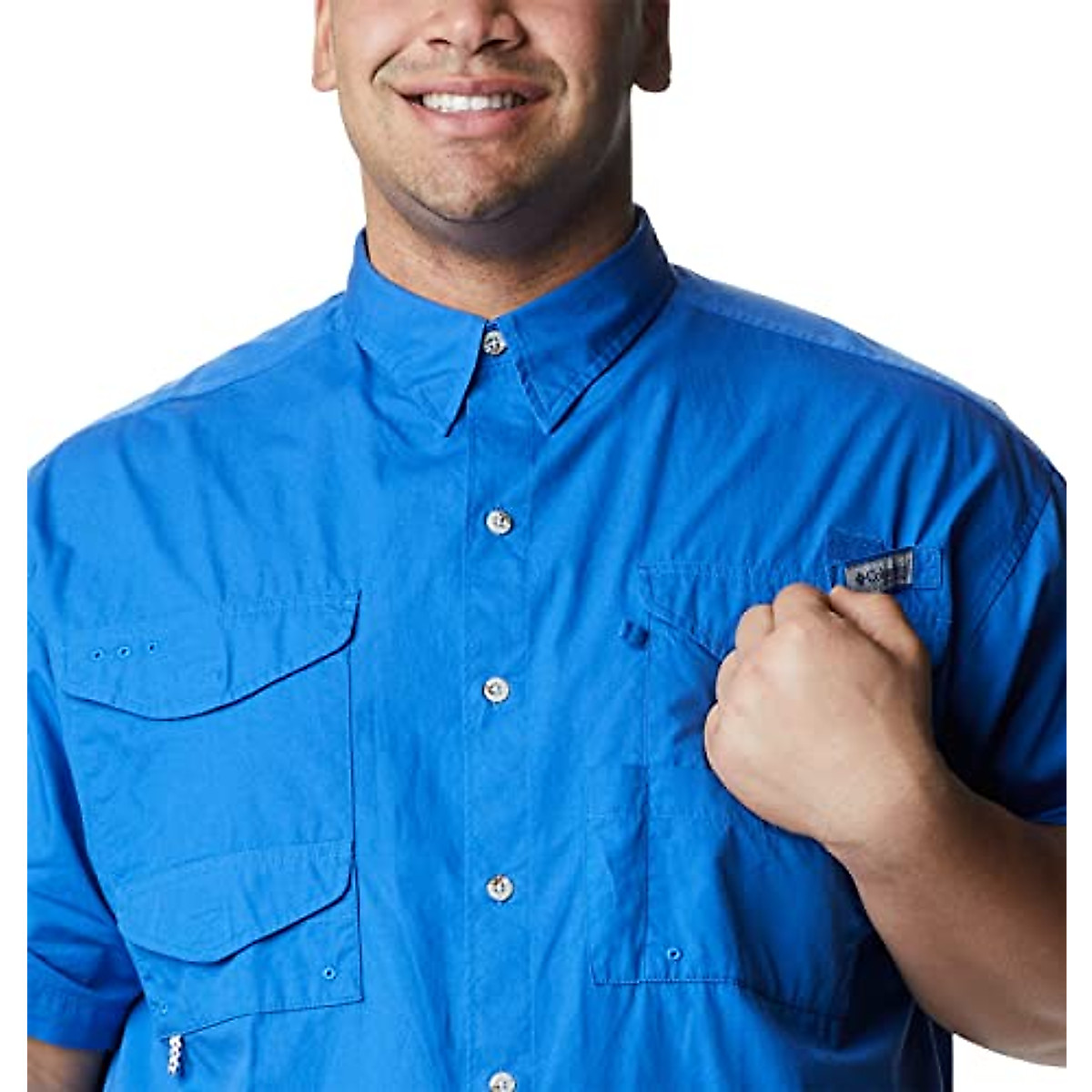 Columbia Standard Men’s Bonehead Short-Sleeve Work Shirt, Comfortable and Breathable, Vivid Blue, X-Large