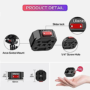 ULANZI Claw Quick Release Base Mount Upgraded Version Tripod QR Camera Mount Adapter Suitable for Tripod（Only Base Mount）