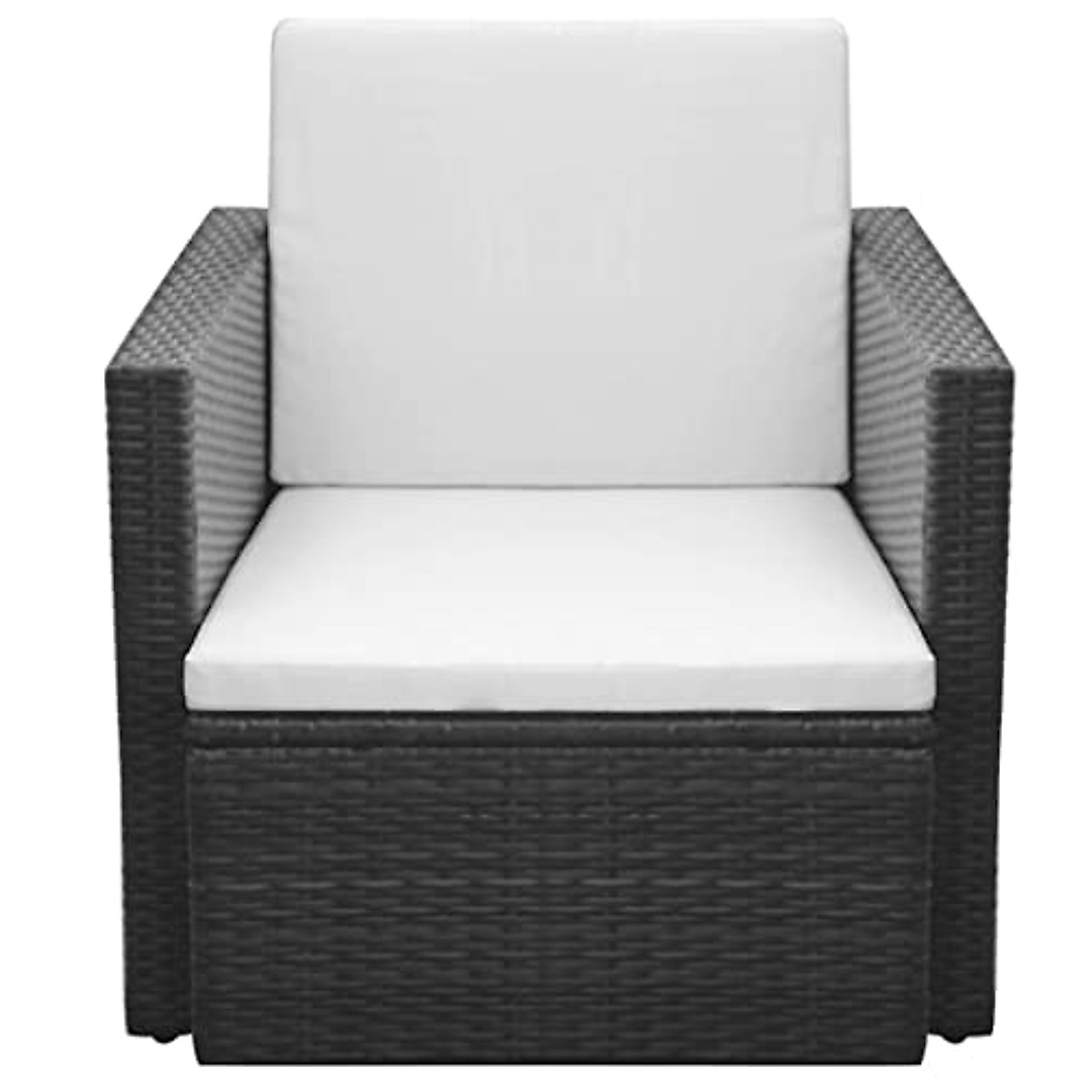 DGZLIIO Lounge Chair, Outdoor Conversation Set, Patio Chair with Cushions and Pillows Poly Rattan Black Suitable for Pool, Deck, Garden, Backyard