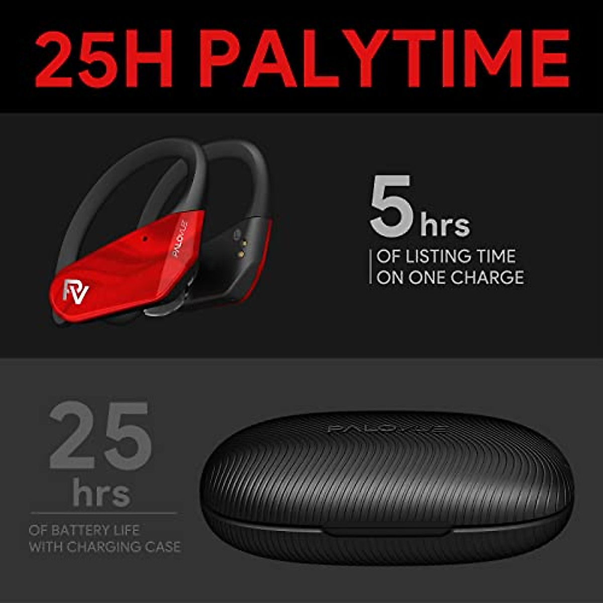 Bluetooth Headphones True Wireless Earbuds with Charging Case IPX10 Waterproof Stereo Sound Earphones Built-in Mic in-Ear Headsets Deep Bass for Sport Running, Fast Pair