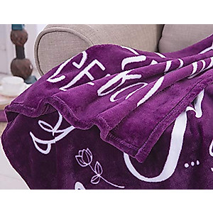Wonderful Grandma Throw Blanket | Best Grandma Gifts | Wrap Your Grandmother with Love and Inspirational Words | Comfort Grandma Blanket Mothers Day Birthday Gifts for Grandma (Purple, Flannel)