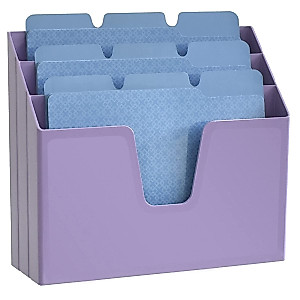 Acrimet Horizontal Triple File Folder Holder Organizer (Purple Color)