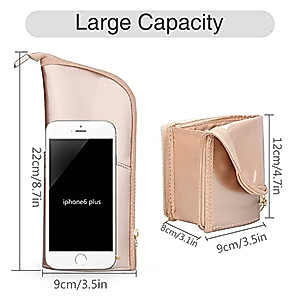 Makeup Brush Holder Organizer Bag Professional Artist Brushes Travel Bag Stand-up Makeup Cup Waterproof Dust-proof Brush Storage Pouch Case (Rose Gold)