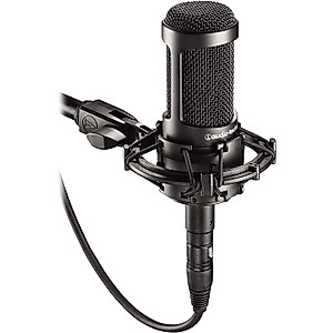 Audio-Technica AT2035 Cardioid Condenser Microphone with XLR Cable, Audio-Technica AT8458 Shockmount, Isolation Shield