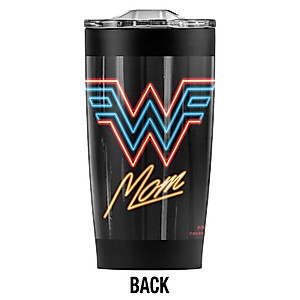 Wonder Woman 1984 Wonder Mom Neon Stainless Steel Tumbler 20 oz Coffee Travel Mug/Cup, Vacuum Insulated & Double Wall with Leakproof Sliding Lid