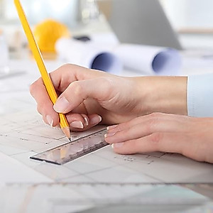 Plastic Ruler, Straight Ruler, 2PCS Clear Acrylic Ruler, 12 Inch Rulers with Centimeters and Inches, Measuring Tools for Student School Office