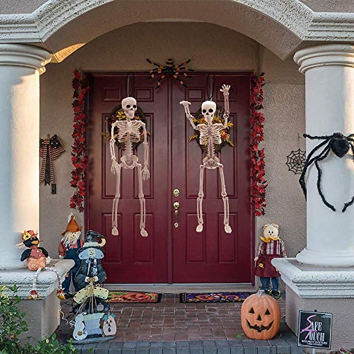 BLUELF Halloween Skeleton Decorations for Halloween Party Decorations, 2 Packs