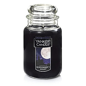 Yankee Candle Sparkling Cinnamon Scented & MidSummer's Night Scented, Classic 22oz Large Jar Single Wick Candle, Over 110 Hours of Burn Time