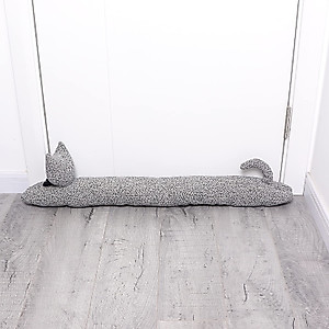 CERAYOU Cat Fabric Under Door Draft Stopper, 3LB Heavy Duty Decorative Soundproof Door Draft Blocker, 34 Inch Animal Energy Saving Draft Guard, Gentleman