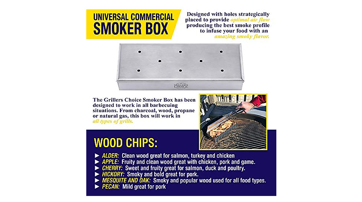 Smoker Wood Chip Box for BBQ Grill - Enhance Flavor Easily