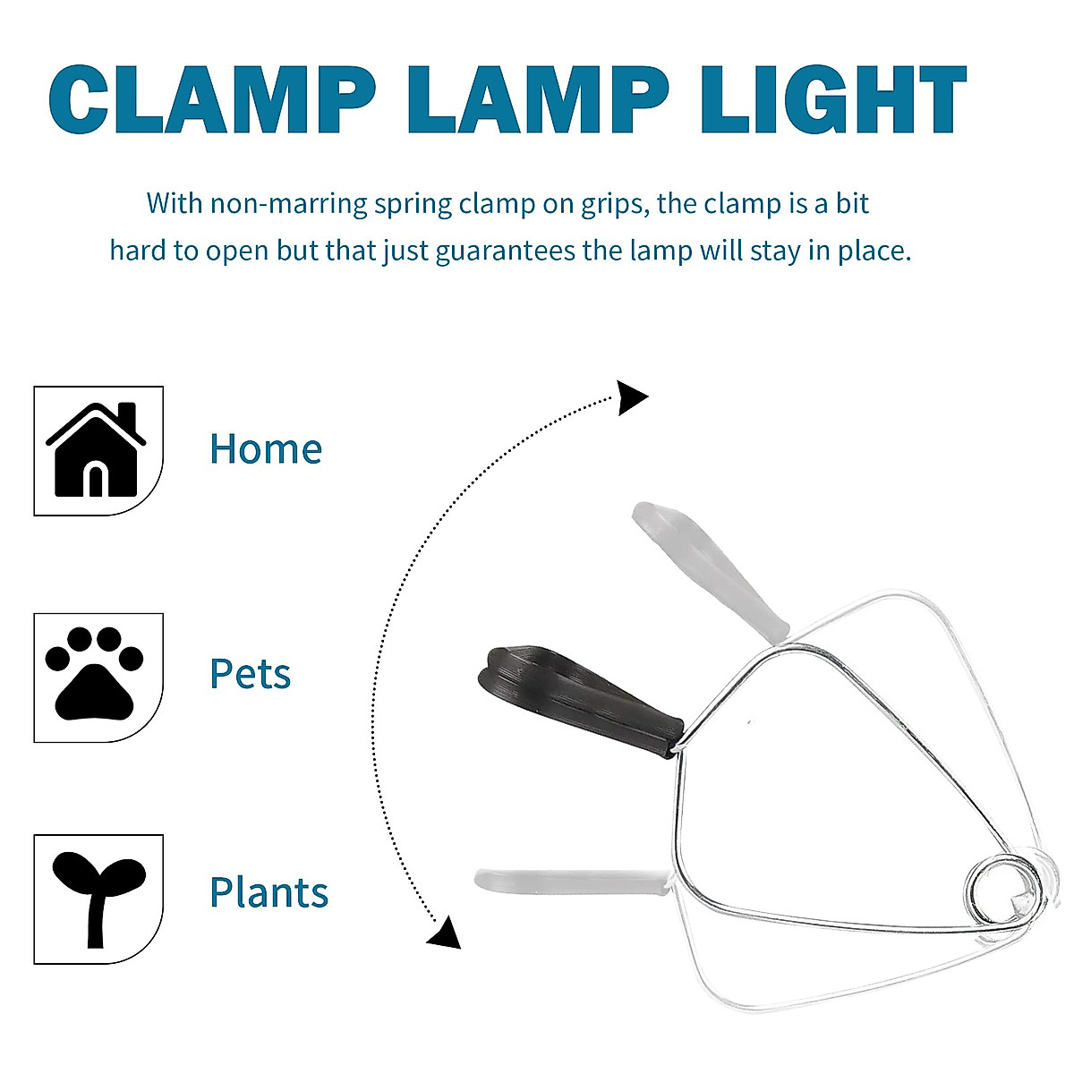 EP Clamp Lamp Light with Detachable 5.5 Inch Aluminum Reflector, 60 Watt E26 Socket (No Bulb Included), 6 Foot 18/2 SPT-2 Cord Cord, 2 Pack
