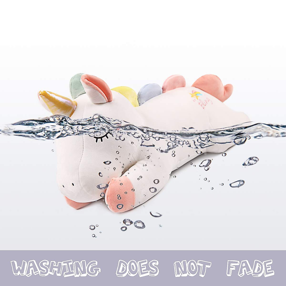 ARELUX 24in Cute White Giant Stuffed Unicorn Plush:Soft Animal Hugging Pillow Unicorn Stuffed Animal, Big Body Plushie,Large Unicorn Room Decor Friends Family Member