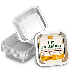 8 Inch Square Baking Pans (15 Pack) | Disposable Aluminum Foil Pans | 3X Thicker Tin Food Containers for Oven, Freezer | Reusable Trays for Cooking | Deep Bakeware for Casserole, Lasagna, Cake, Pie